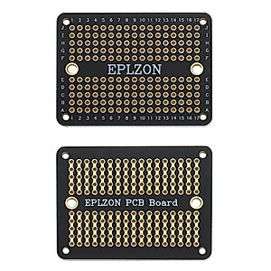 EPLZON Solderable Breadboard PCB Board Gold-Plated Solder Breadboard for DIY Electronics Projects Apply to Arduino Soldering Projects 3.5"x2.05" (5 Pack + 2 Mini Board, Black)