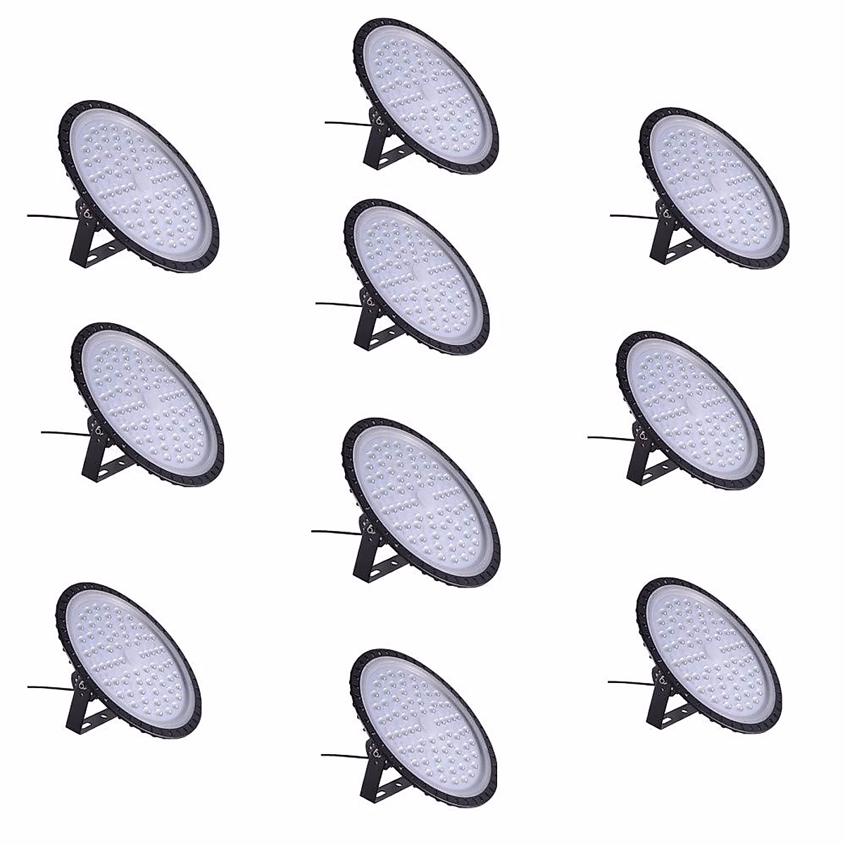 UFO LED High Bay Lights 300W 10 Packs,Super Bright 30000LM High Bay LED Shop Lights,6500K Daylight High Bay LED Lights,Waterproof High Bay Lighting,LED High Bay Light for Factory Warehouse Workshop