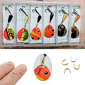 Honbay 200PCS Easy Spin Spinner Clevis U-Shaped Brass Links Fishing Clevis Fishing Spoons Blades Spinnerbait Parts Inline Spinner Making Freshwater Saltwater (2 Color)