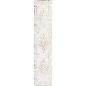 Rugs.com Oxford Collection Rug – 2' 7 x 12' Runner Ivory Low Rug Perfect for Hallways, Entryways