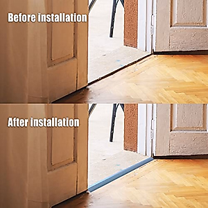 Vinyl-Door-Threshold-Ramp Self-Adhesive 36 inch, Threshold 1/2'' ~ 3/5'', Thresholds Ramps for Doorways, Wheelchair Ramp Edge-Reducer Threshold-Transition-Strip for Home/Door/Carpet/Tile/Floor (Grey)
