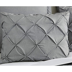 SupraSoft Estellar Comforter Set Pinch Pleat | Grey | King