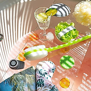 EcoTools Buff and Polish Bath Brush, Exfoliating & Promotes Blood Circulation, Dual Sided Brush for Healthy Looking Skin, Bath & Shower Body Brush, For Men & Women, Green, 1 Count