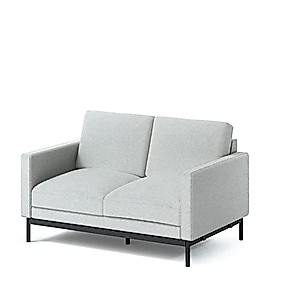ZINUS Logan Loveseat, Green Tea Infused Foam Cushions, Tool-Free, Easy Assembly, Light Grey