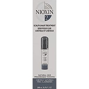 Nioxin Scalp + Hair Thickening System 2 Leave on Treatment, For Natural Hair with Progressed Thinning, 6.8 oz (Packaging May Vary)
