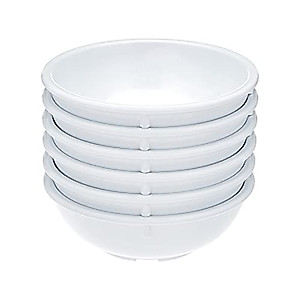 AmazonCommercial 13 oz. White Melamine Bowl - 6 Piece Set