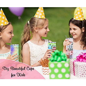 Wzaytia 15 Oz Sublimation Tumblers Blank (8 Pack), Skinny Straight Kids Sublimation Tumblers Bulk, Individually Gift Boxed, White Tumblers Sublimation