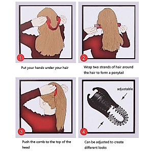 Nifocc Interlocking Banana Combs Stretch Flexible Hair Combs Clips Flexible Ponytail Hair Clincher Hair Accessories for Women and Girls 2 Pcs Brown and Black