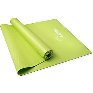 POWRX Yoga Mat with Bag | Exercise mat for workout | Non-slip large yoga mat for women, 68" x 24" Green, 0.15 Inches Thickness