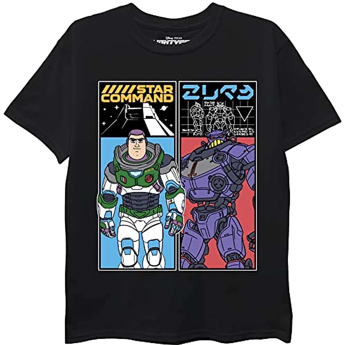 Disney boys Lightyear Buzz Vs Zurg Short Sleeve Tee T Shirt, Black, 4 5 US