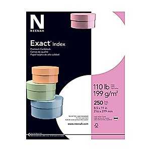 Neenah Exact 30% Recycled Extra-Heavyweight Index Card Stock, 8 1/2in. x 11in., 110 Lb, White, pk Of 250 Sheets, 40411