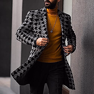 Ymosrh Mens Jackets with Hood Lightweight, Winter Coats for Men Jacket Suede Jackets Casual Men's British Style Solid Color Long Coat Fashionable Warm Woolen Overcoat Fur Rain Jacket (3XL, Black)