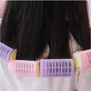 Hair Roller Curlers Bangs Self-Adhesive Hair Curling Styling Women DIY Makeup Tools 2Pcs Purple