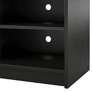 Ameriwood Home Hendrix 65" TV Stand with Electric Fireplace Insert and 6 Shelves, Black Oak