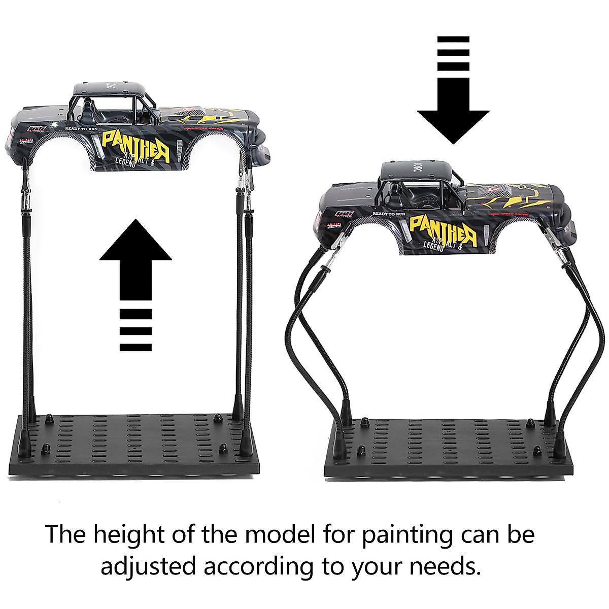 4PCS Heavy Duty Bendable Alligator Clip Sticks with Large Model Painting Stand Base, Model Car Paint Stand Holder,Hobby Model Kit Tools Makes Airbrushing and Spray Painting Easy