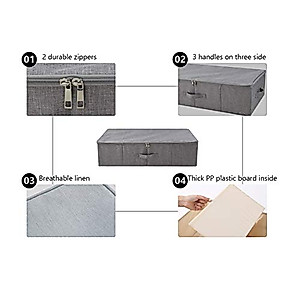 iwill CREATE PRO Under Bed Storage Container, Underbed Shoe Storage Organizer Box with Lid,Dark Gray