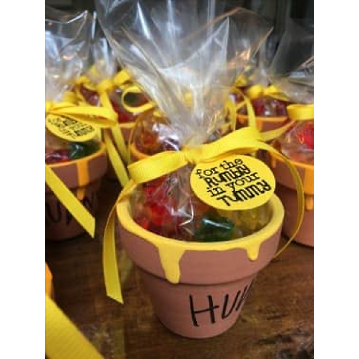 Spelable 6 Pack Honey Pot, for Cupcake, Party Favor, Planter, Party Favor for Baby Shower 1st Birthday Party Decoration Hunny Pot