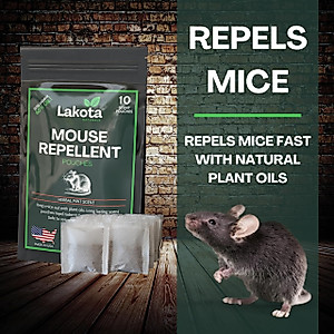 Mouse Repellent Pouches, Extra Strength 60% Oil, Repel Mice Rodent from Nesting in Car/Boat/RV/Grill/Pool Heaters/Campers, Deterrent for House/Garage, 10 Scent Pouches (Herbal Mint Scent)