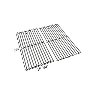 SafBbcue 15" x 21.5" Grill Grates Grids and Heat Plates Burner Covers Replacement for Kitchen Aid 720-0891B, 720-0891R, 730-0891B, 730-0891R (Stainless Steel)