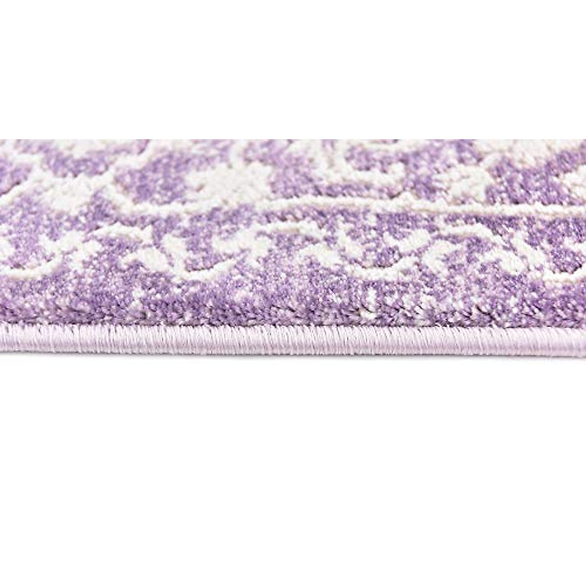 Unique Loom Traditional Classic Intricate Design Distressed Vintage Detail, Area Rug, 4 ft x 6 ft, Purple/Ivory