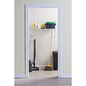 Rubbermaid Linen Closet Shelf Kit, 3-Feet, White, Wire Shelving System for Laundry Rooms, Linen Closets or Basements (Pack of 2)