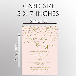 The Invite Lady Baby Shower Brunch Invites For Girl Personalized Invitations With Envelopes (12 count)