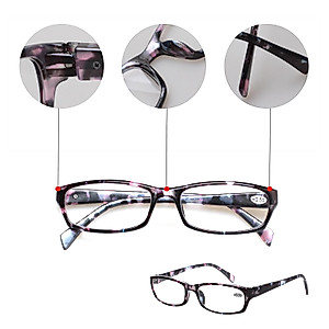 Kerecsen Reading Glasses 5 Pairs Fashion Ladies Readers Spring Hinge with Pattern Print Eyeglasses for Women (Mix Color -2, 2.00)
