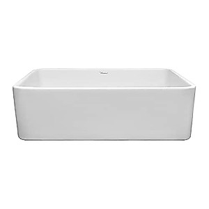 Whitehaus Collection WHPLCON3319-WHITE Reversible Series Kitchen Sink, 33 inch, White