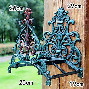 Riyyow European Tulip Flower Cast Iron Wrought Iron Pipe Bracket Cast Iron Gardening Decoration Retro Villa Garden Pipe Rack Cast Iron Doorbell Decoration