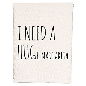 Moonlight Makers Decorative Hand Towel, Waffle Weave, Soft Absorbent Cotton, Gift Idea, Home Bathroom/Kitchen Decor, Dish Cloth, Funny Design, Multi-Purchase Discounts (I Need A HUGe Margarita)