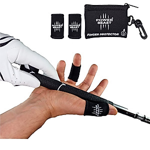 POWER BEAST Thumb and Finger Sleeves Protector, Thumb Covers, for Golf, Prevent Calluses, Blisters, and Tears, Nubs for Protect Fingers for Golf | Pair + Bag. (S)