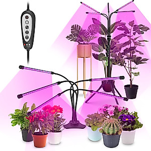 yoyomax Grow Light Plant Lights for Indoor Plants Full Spectrum LED Growing Lamps with Timer for House Greenhouse Seed Starting Succulent Growth Garden Seedlings (5 Heads)