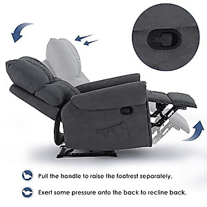 STARY Princess Recliner Sofa for Living Room Chair for Adults Lady, Grey