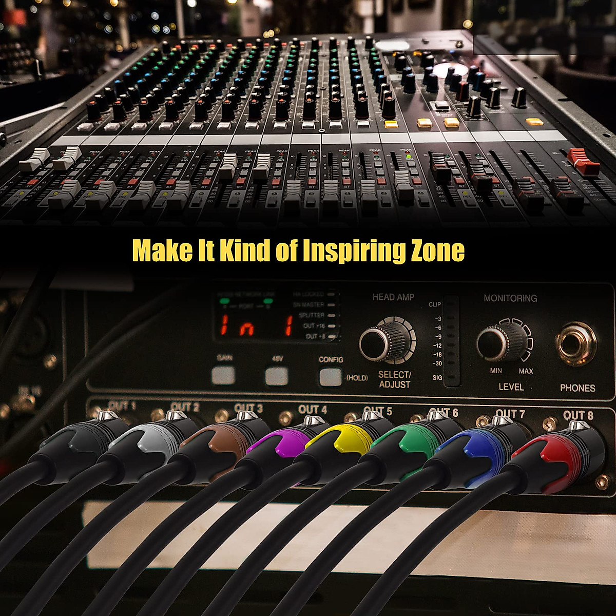 MIKIZ XLR Cables 3 Feet 10 Pack - Pro Balanced Short XLR Audio Cables 3-Pin XLR Male to Female