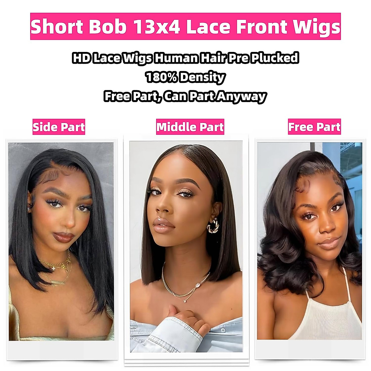 12 Inch Bob Wig Human Hair 13x4 Lace Front Wigs Human Hair Wigs for Black Women Short Bob Wigs 180% Density HD frontal Wigs Glueless Wigs Human Hair Pre Plucked with Baby Hair Natural Color