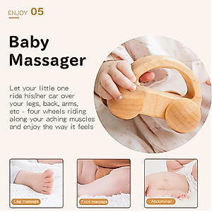 Wooden Rattle Toy Baby Wooden Car Baby Toddler Toy Preschool Education Car Toy 3PCS Newborn Gift