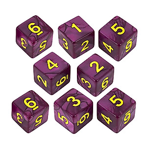 Paladin Roleplaying Maroon Pearl Dice - 8D6 Set - 'Plum'
