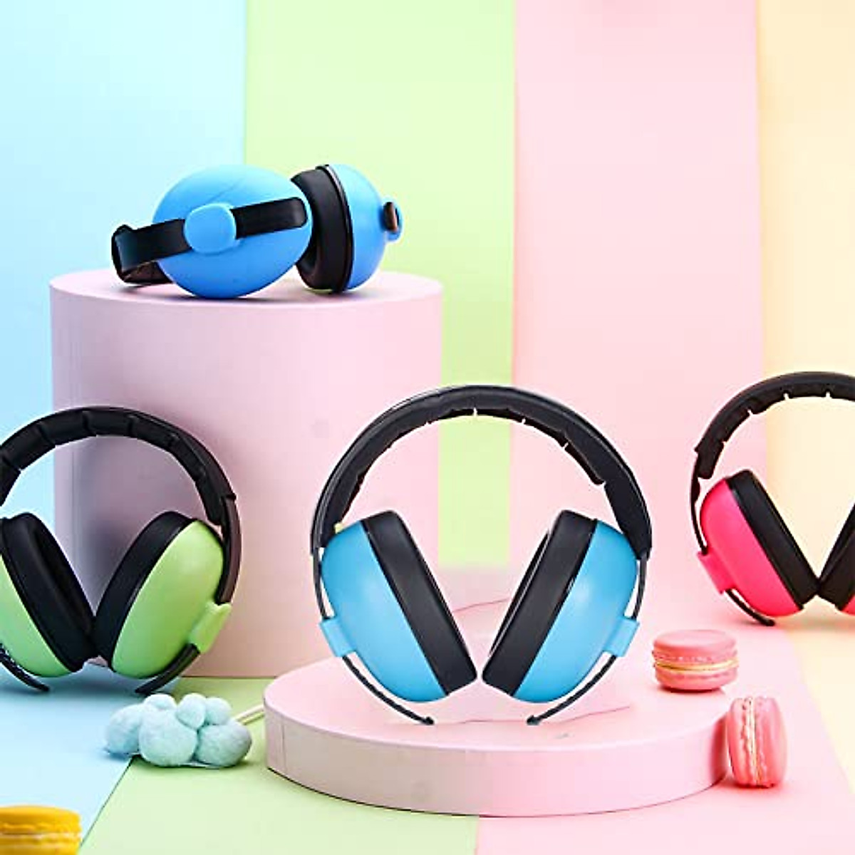 Rxsdeni Baby Noise Cancelling Headphones, Baby Ear Protection, Travel Baby Essentials, Kids Noise Reduction Hearing Protection Earmuffs for 0-3 Years Babies(Pink)