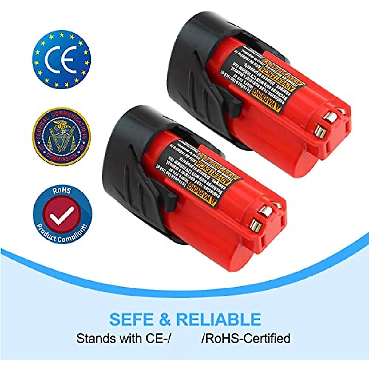 Topbatt 3.0Ah Replacement Battery Compatible with Milwaukee M12 12V Battery 48-11-2411 48-11-2420 48-11-2401 48-11-2402 48-11-2401 12-Volt Lithium-ion Battery 2 Pack