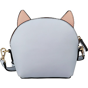 B BRENTANO Vegan Medium Cat 3D Ear Whisker Crossbody Bag (Blue)