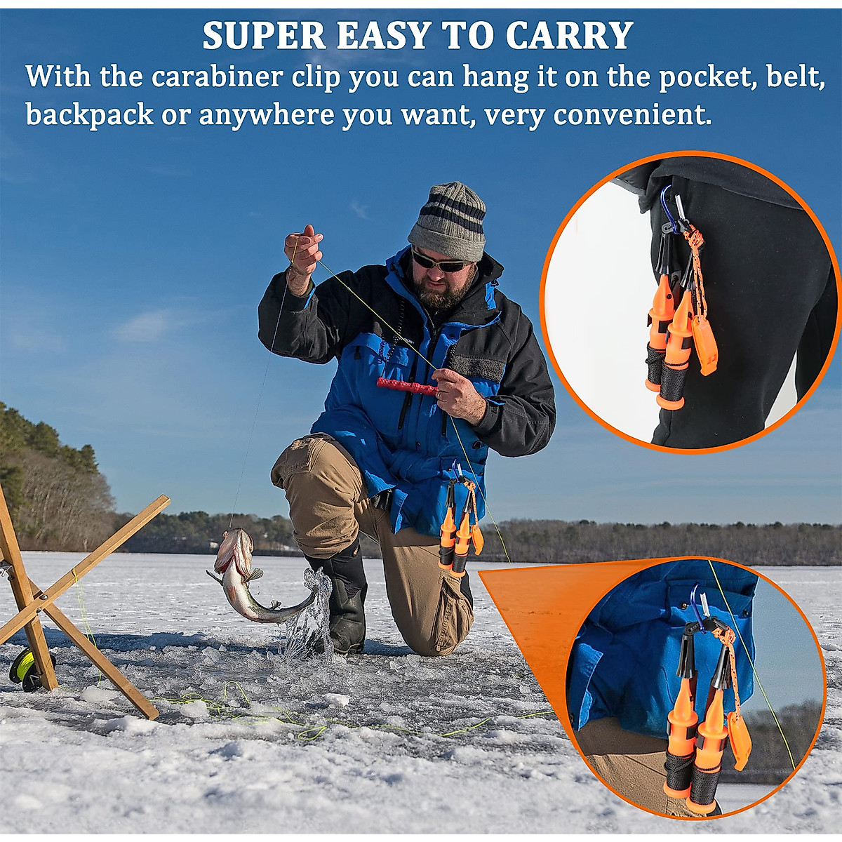 Boaton Ice Safety Picks, Safety Kits for Ice Fishing and Ice Skating, Save You from Falling Into Ice, Floating and Safe to Use