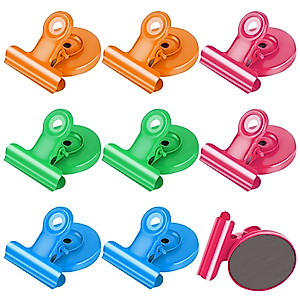 8 Pack Magnetic Clips for Refrigerator Whiteboard Locker, Fridge Magnets Adult, Metal Magnet Clips for Memo Note Decorative Clips Magnets