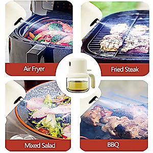 Cooking oil spray bottle, 180ml Glass Olive Oil Sprayer Mister for cooking, Refillable Food Grade Oil Vinegar Spritzer Sprayer Bottles Widely Used Air Fryer, Salad, Baking, Grilling, Frying