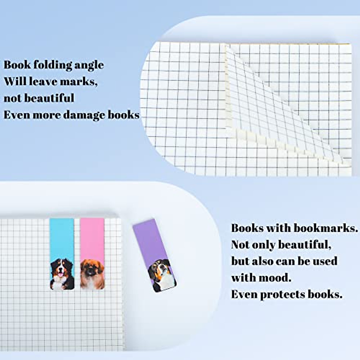 12Pcs Cat and Dog Magnetic Bookmark Pet Magnetic Page Clip Cat Dog Bookmark Magnet Page Marker Assorted Pet Bookmark for Women Men Book Lover Reader Student Teacher School Home Office Reading Supplies