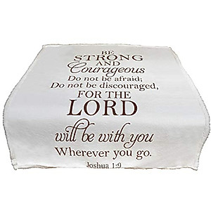 Double Creek Joshua 1:9 Scripture Throw Blanket - Ultra Soft Sherpa Fleece Microfiber Inspirational Faith Blanket for Bed Couch Chair - Healing Get Well Gift for Men Women Cancer Patients