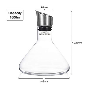 Cooko Wine Decanter, Built-in Bubbler Wine Pourer, Hand-blown Crystal Glass, Wine Decanter With Aerator, Wine Gift, Wine Accessories (1500ML)