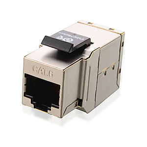 Cable Matters [UL Listed] 5-Pack 10Gbps Shielded Cat 6A Keystone Coupler (Shielded Cat6 Keystone Jack Coupler / RJ45 Ethernet Female to Female Keystone Jack) for Patch Panel, Wall Plate