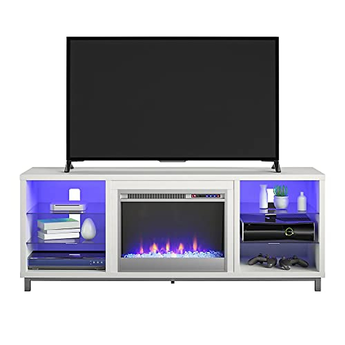 Ameriwood Home Fireplace TV Stand for TVs up to 70", White