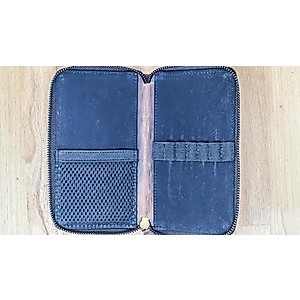 MstrSktch Small Leather Pen & Pencil Case for Artists, Designers, Architects, at office, university, college and travel - Dark Brown