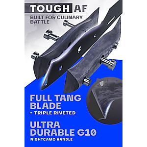 Dalstrong Santoku Knife - 7 inch - Delta Wolf Series - Ultra-Thin & Zero Friction Blade - Black Titanium Nitride Coating Vegetable Kitchen Knife - G10 Camo Handle - Leather Sheath